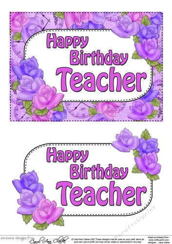 5x7 Happy Birthday TEACHER Time for Roses 3D Decoupage - CUP829605_359 ...