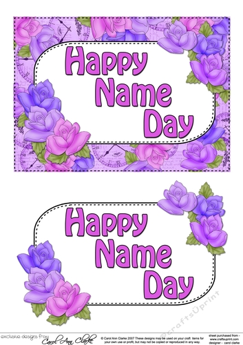 5x7 HAPPY NAME DAY Time for Roses 3D Decoupage - CUP829607_359 ...