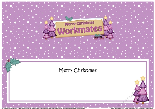 large DL Merry Christmas WORKMATES with Xmas Trees insert - CUP833302 ...