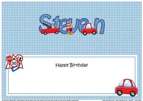 Large DL Happy Birthday STEVEN insert - CUP835035_359 | Craftsuprint
