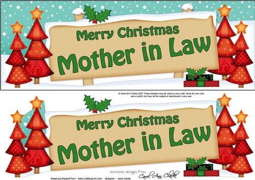 large DL Merry Christmas MOTHER IN LAW with Xmas Trees 3D decoupage - CUP836073_359 | Craftsuprint