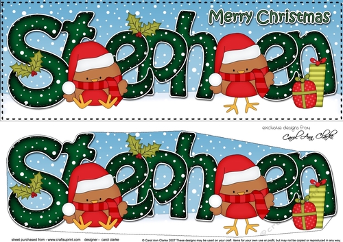 Large DL Merry Christmas STEPHEN 3D decoupage - CUP836334_359 ...