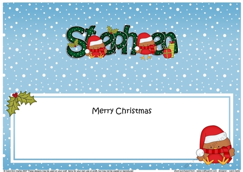 Large DL Merry Christmas STEPHEN insert - CUP836338_359 | Craftsuprint