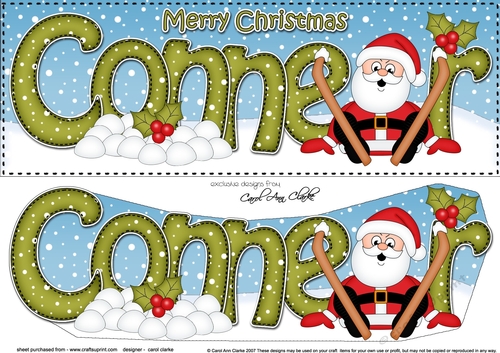 Large DL Merry Christmas CONNER 3D decoupage - CUP839822_359 | Craftsuprint