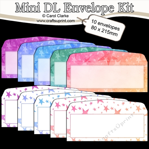 10 Mini DL (80 x 215mm) Stars envelope Kit - CUP846376_359 | Craftsuprint