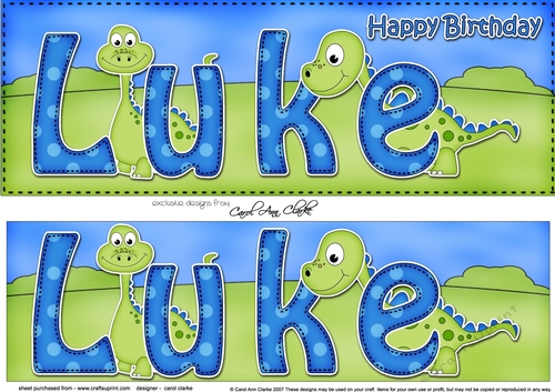 Large DL Happy Birthday LUKE 3D decoupage - CUP847838_359 | Craftsuprint