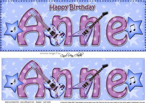 Large DL Happy Birthday ANNE 3D decoupage - CUP848275_359 | Craftsuprint