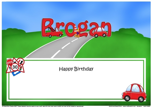 Large DL Happy Birthday BROGAN insert - CUP848280_359 | Craftsuprint