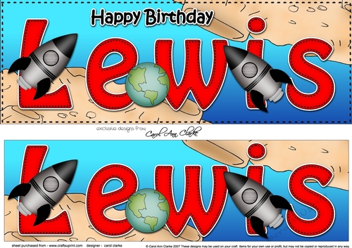 Large DL Happy Birthday LEWIS 3D decoupage - CUP848651_359 | Craftsuprint