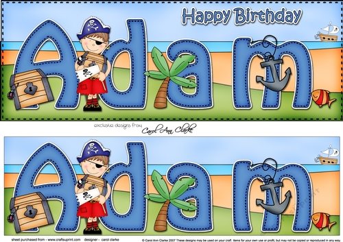 Large DL Happy Birthday ADAM 3D decoupage - CUP849255_359 | Craftsuprint