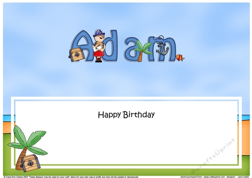 Large DL Happy Birthday ADAM insert - CUP849260_359 | Craftsuprint