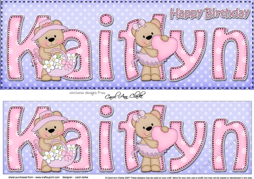 Large DL Happy Birthday KAITLYN 3D decoupage - CUP849604_359 | Craftsuprint