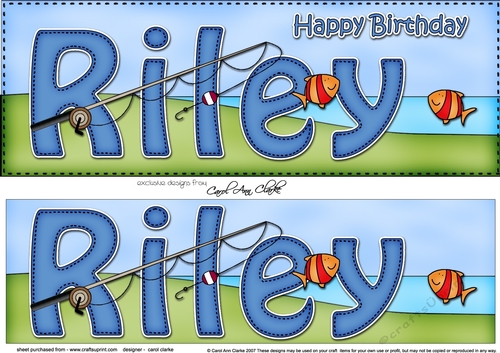 Large DL Happy Birthday RILEY 3D decoupage - CUP850495_359 | Craftsuprint