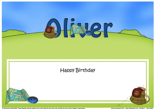 Large DL Happy Birthday OLIVER insert - CUP850755_359 | Craftsuprint