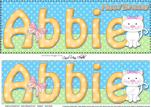 Large DL Happy Birthday ABBIE 3D decoupage - CUP851437_359 | Craftsuprint