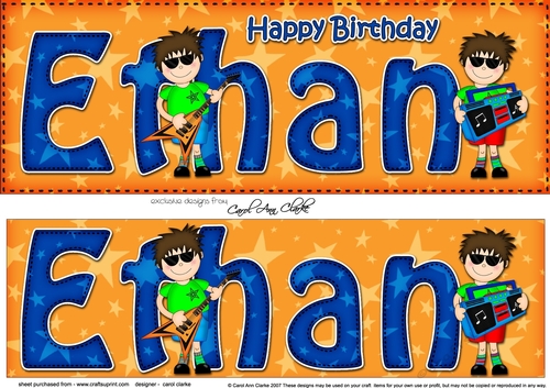 Large DL Happy Birthday ETHAN 3D decoupage - CUP851440_359 | Craftsuprint