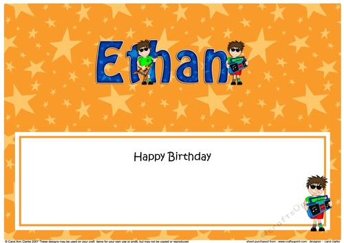 Large DL Happy Birthday ETHAN insert - CUP851447_359 | Craftsuprint