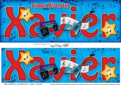 Large DL Happy Birthday XAVIER 3D decoupage - CUP851638_359 | Craftsuprint