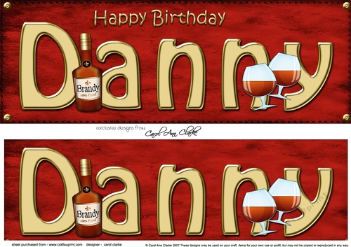 Large DL Happy Birthday DANNY 3D decoupage - CUP852428_359 | Craftsuprint
