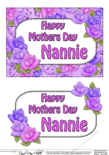 5x7 Happy Mothers Day NANNIE Time for Roses 3D Decoupage - CUP852729 ...