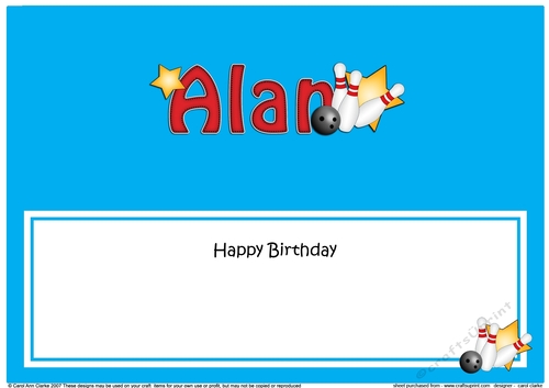 Large DL Happy Birthday ALAN insert - CUP852743_359 | Craftsuprint