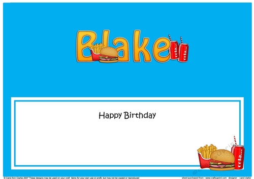 Large DL Happy Birthday BLAKE insert - CUP852746_359 | Craftsuprint