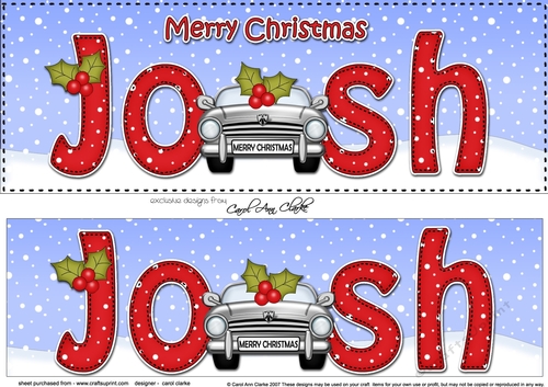 Large DL Merry Christmas JOSH 3D decoupage - CUP853215_359 | Craftsuprint