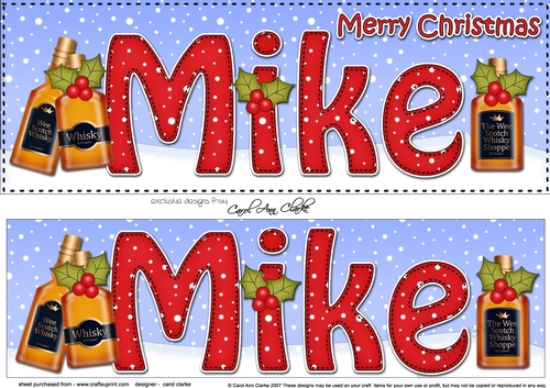 Large DL Merry Christmas MIKE 3D decoupage - CUP853216_359 | Craftsuprint