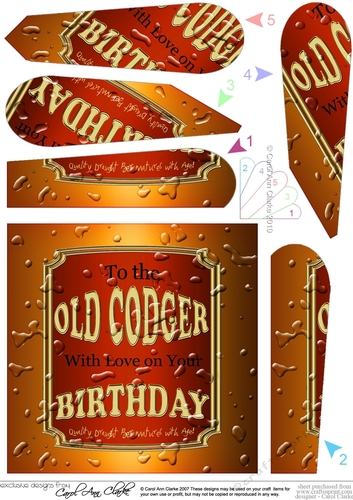 Happy Birthday OLD CODGER Beer Label Fan Pyramage Topper - CUP853566 ...