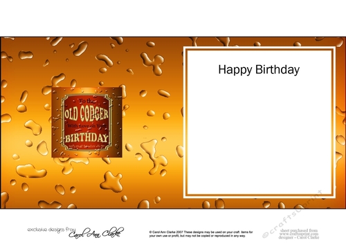 Happy Birthday OLD CODGER Label square landscape insert - CUP853571_359 ...