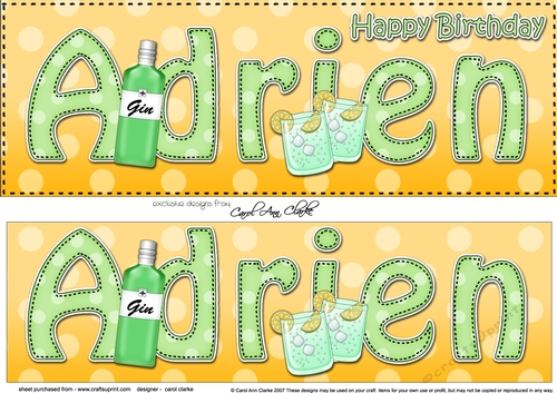 Large DL Happy Birthday ADRIEN 3D decoupage - CUP853575_359 | Craftsuprint