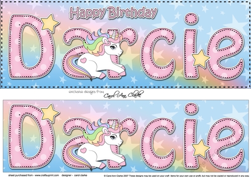 Large DL Happy Birthday DARCIE 3D decoupage - CUP855791_359 | Craftsuprint
