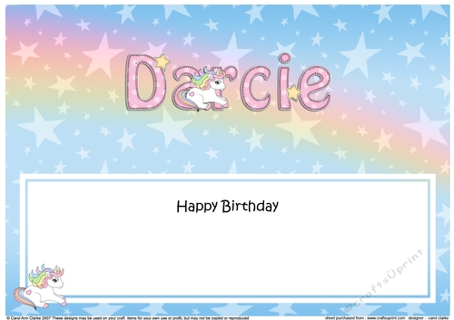 Large DL Happy Birthday DARCIE insert - CUP855796_359 | Craftsuprint