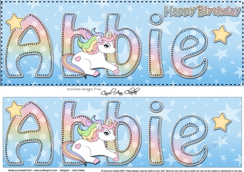 Large DL Happy Birthday ABBIE 3D decoupage - CUP859013_359 | Craftsuprint