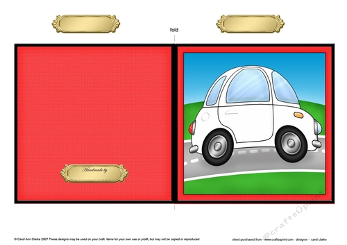 Funky Car Cut and Fold Card - CUP859502_359 | Craftsuprint