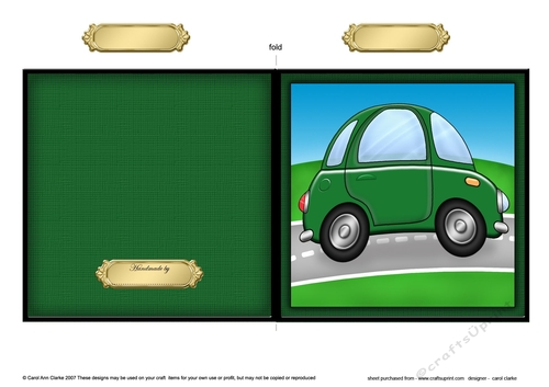 Funky Car Cut and Fold Card - CUP859507_359 | Craftsuprint