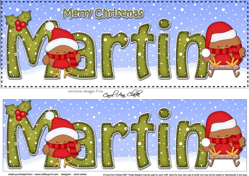 Large DL Merry Christmas MARTIN 3D decoupage - CUP860730_359 | Craftsuprint