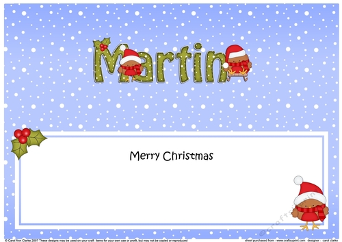 Large DL Merry Christmas MARTIN insert - CUP860739_359 | Craftsuprint