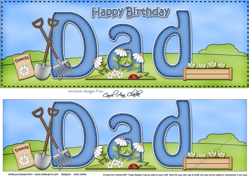 Large DL Happy Birthday DAD 3D decoupage - CUP861393_359 | Craftsuprint