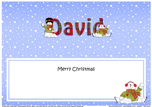 Large DL Merry Christmas DAVID insert - CUP861793_359 | Craftsuprint