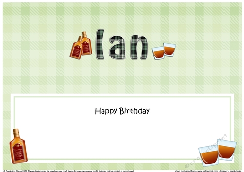 Large DL Happy Birthday IAN insert - CUP861805_359 | Craftsuprint