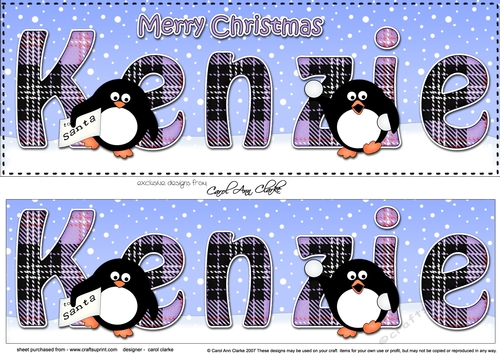 Large DL Merry Christmas KENZIE 3D decoupage - CUP862063_359 | Craftsuprint