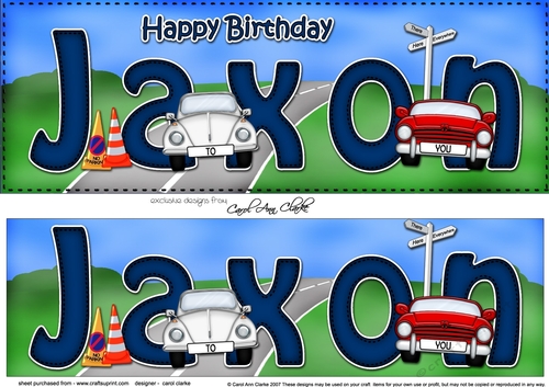 Large DL Happy Birthday JAXON 3D decoupage - CUP862092_359 | Craftsuprint