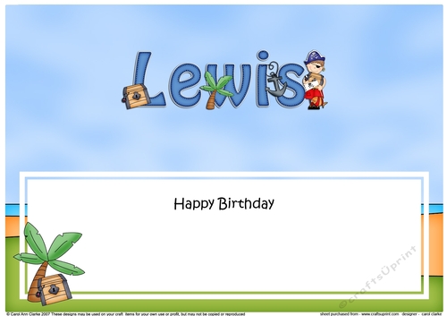 Large DL Happy Birthday LEWIS insert - CUP862095_359 | Craftsuprint