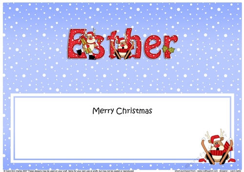 Large DL Merry Christmas ESTHER insert - CUP862707_359 | Craftsuprint