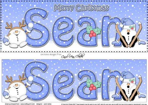 Large DL Merry Christmas SEAN 3D decoupage - CUP863040_359 | Craftsuprint