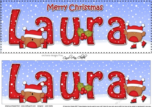 Large DL Merry Christmas LAURA 3D decoupage - CUP863273_359 | Craftsuprint