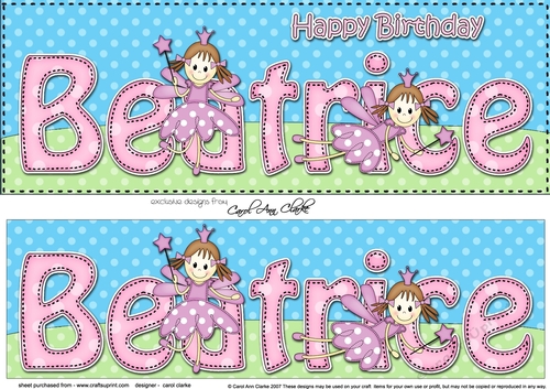 Large DL Happy Birthday BEATRICE 3D decoupage - CUP863305_359 ...