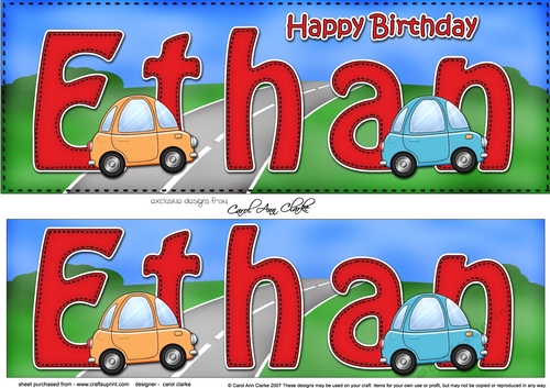 Large DL Happy Birthday ETHAN 3D decoupage - CUP863873_359 | Craftsuprint