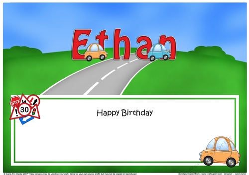 Large DL Happy Birthday ETHAN insert - CUP863887_359 | Craftsuprint